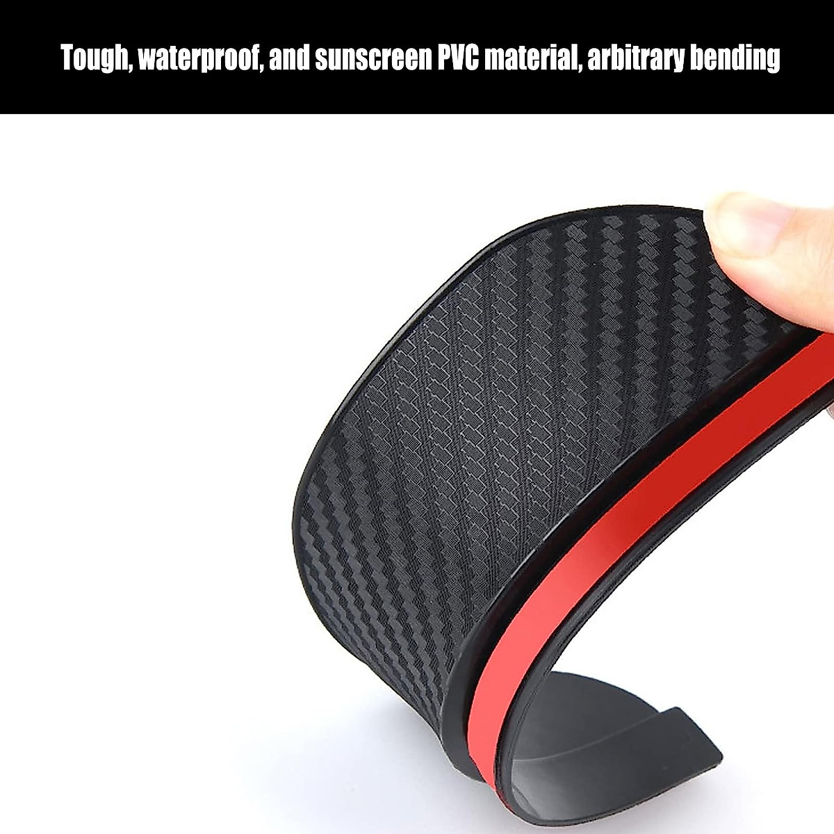 UGSHY 2 PCS Car Rearview Mirror Rain Eyebrow, Carbon Fiber Rubber Rain Shield, Waterproof Dirt-resistant Clear Vision Protector, Universal Rearview Mirror Accessories for Most Cars (Black)