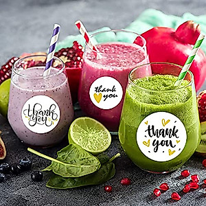 Thank You Sticker roll, Business Sticker, Bubble Envelope and Gift Bag Packaging Label, 3 Different Flower Patterns. 500 Sheets per roll, 1.5 inches in diamete, 4style