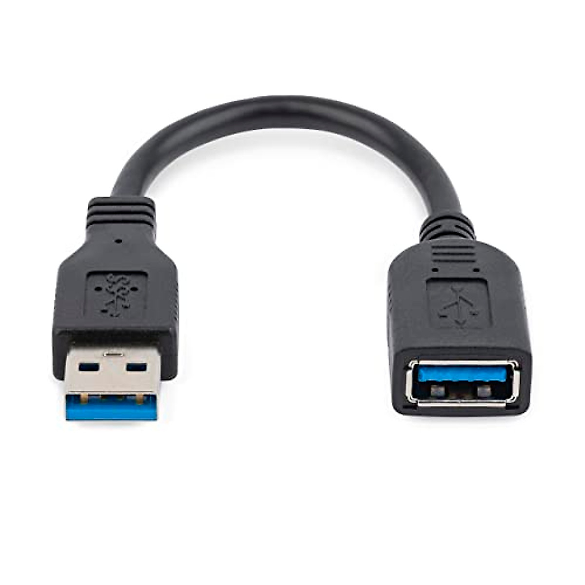 StarTech.com 6in Short USB 3.0 Extension Adapter Cable (USB-A Male to USB-A Female) - USB 3.1 Gen 1 (5Gbps) Port Saver Cable - Black (USB3EXT6INBK)