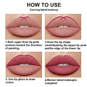 2pcs Matte Mauve Neutral Lip Liner and Lipstick Makeup Set, Liquid Lipstick 24H and Lip Liner Set Matt Liquid Lips Make Up Waterproof Long Lasting High Impact Color Lipstick Matte Kit（#28）