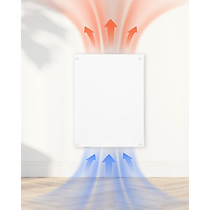 Electric Wall Heater - 250W Amaze Mini Convection Panel Heater w/Wall Mount Kit Up to 80 sq ft - 18″x24″ Paintable, Energy Efficient & Silent Under Desk, Bedroom or Bathroom Heater - Amaze Heaters