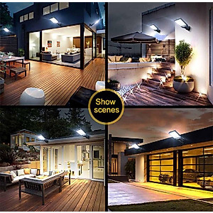 Solar Street Light Outdoor, Solar Street Light Parking Lot Lights Commercial Dusk to Dawn, 6500k IP65 Waterproof Led with Remote Control Motion for Street,Court,Tree