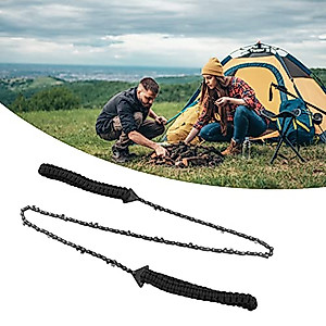 Pocket Chainsaw with Handles, 49 Knots Folding Handle Chain for Garden Logging Pruning