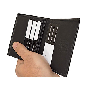 Bi-Fold Badge Holder Wallet, Shield Badge Style with ID window 100% Genuine Leather