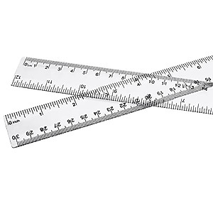 Hapeper 12 Inch Clear Plastic Straight Ruler Measuring Tool for Student School Office (10 Pack)