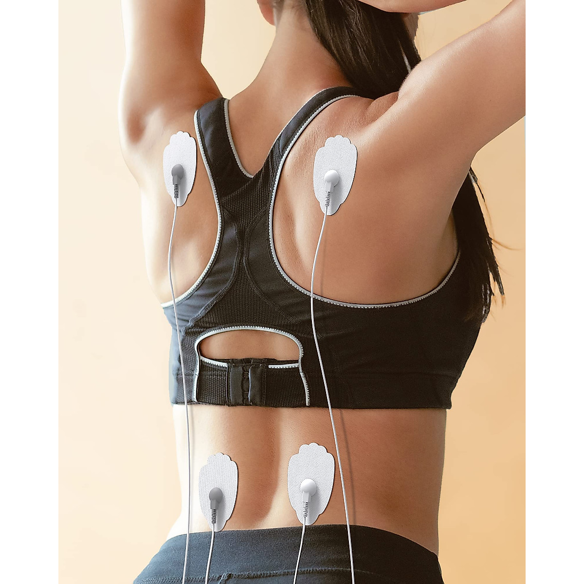 20-Pack TENS Unit Replacement Pads, Long-Lasting Snap Electrodes for 50 Times of Use per Pad, Latex-Free TENS Pads Set Compatible with TENS EMS Devices Using 3.5mm Button Lead Wires