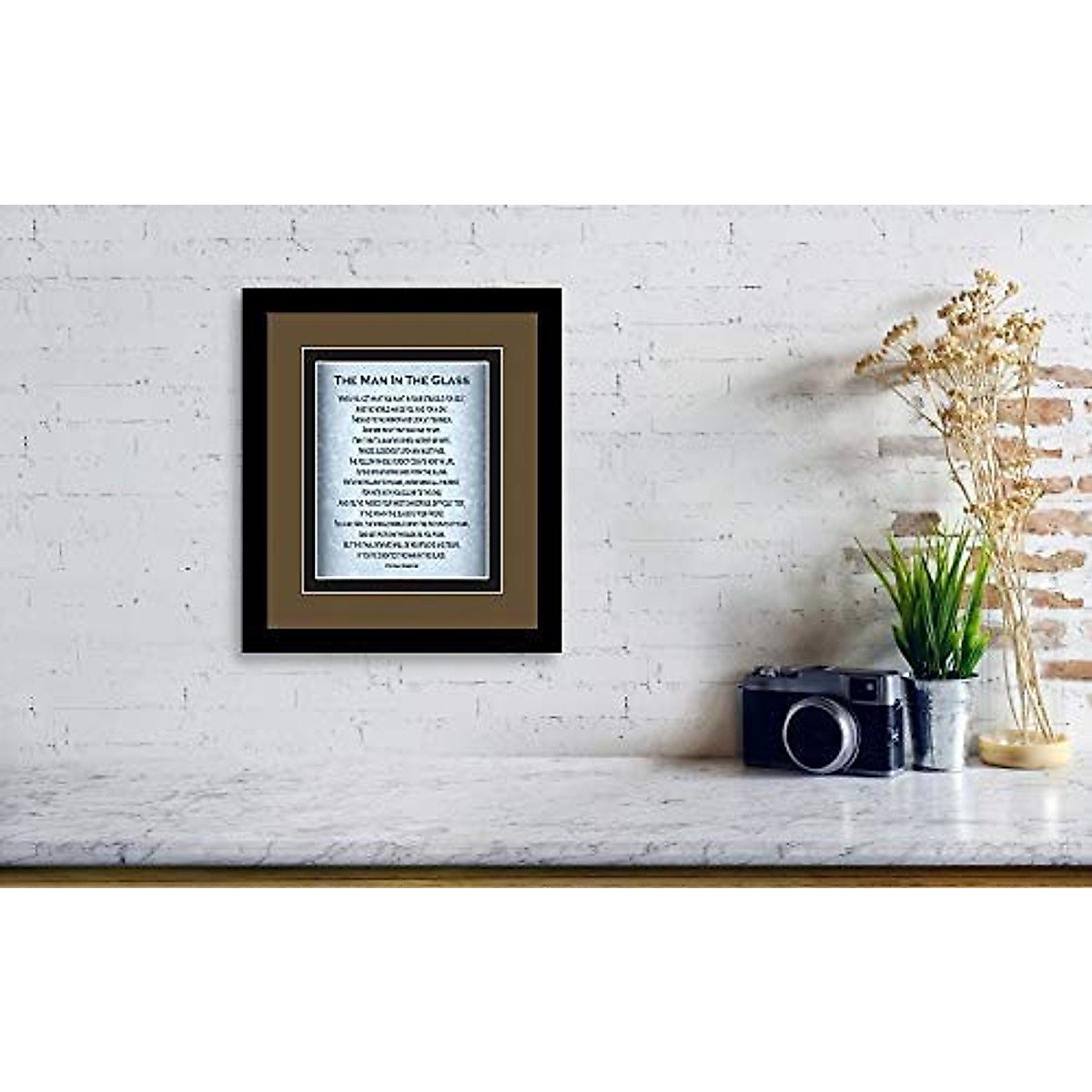 The Man in the Glass Poem by Peter Dale Wimbrow Sr Inspirational Home Decor Office Dad Grad Gift 8x10 Print (Blue)