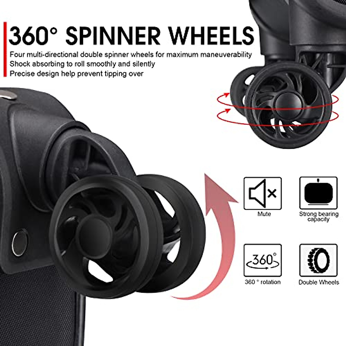 Verdi Travel Carry On Luggage with Spinner Wheels Softshell Lightweight Expandable 20 Inch Suitcase with USB Charging Port and 8-wheel Spinners Carryon Bag