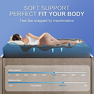 Extra Thick Queen Mattress Topper, Breathable Ultra Soft 1300 GSM Down Alternative Filled Fitted Mattress Protector 8-21" Deep Pocket, Comfort Support Back Mattress Pad Cover (60x80 in,Grey)