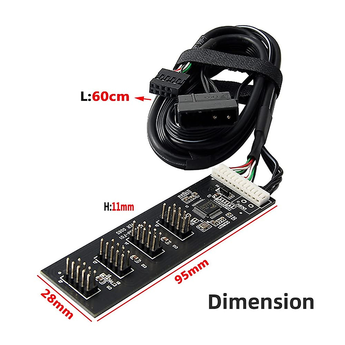 cablecc USB 2.0 9pin 10pin Header 1 to 4 Female Splitter Extension Cable HUB with IDE 5V Power Connector Adapter Port Multilier