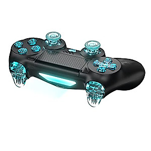 Gamrombo LED Light Replacement for Custom PS4 Controller, Cool LED Controller Compatible with Playstation 4/Slim/Pro, PS4 Remote Controller Support Turbo/Dual Vibration/6-Axis Motion Sensor/Touch Pad