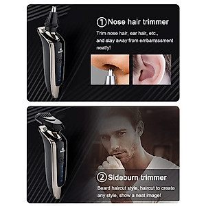 Electric Razor for Men, Wet Dry IPX7 Waterproof, 4 in 1 Rotary Shavers Beard Nose Mustache Trimmer Face Cleaning Brush