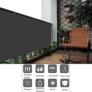 Fence Privacy Screen, DICASAL Deck Privacy Screen Cover, 3.05 x 16.4 ft UV-Protection Mesh Fence Windscreen for Porch, Patio, Balcony and Apartment Grey