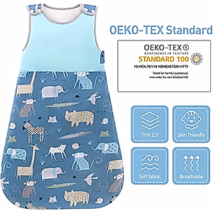 Viedouce Baby Sleeping Bag, Baby Blanket for Sleeping, Baby Grow Bag,Orangic Cotton Toddler Sleeping Bag 1.0 Tog,Grow Swaddle Bag 80cm for Infant Toddler (3-18 Months)