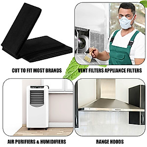 2 Pieces Carbon Filter Sheet Charcoal Filter Pad 16 x 48 Cut to Fit Air Roll Vent for Air Trash Cans Furnace Air Humidifier