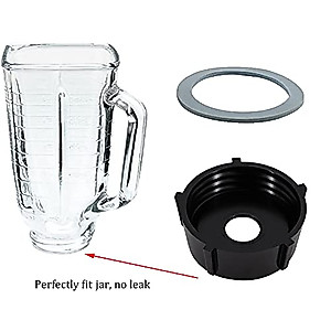 Replacement Parts Compatible with Oster Osterizer Blender Blade with Rubber Seal Gasket & 4902 Jar Bottom - 6 Point Fusion Blade 4980