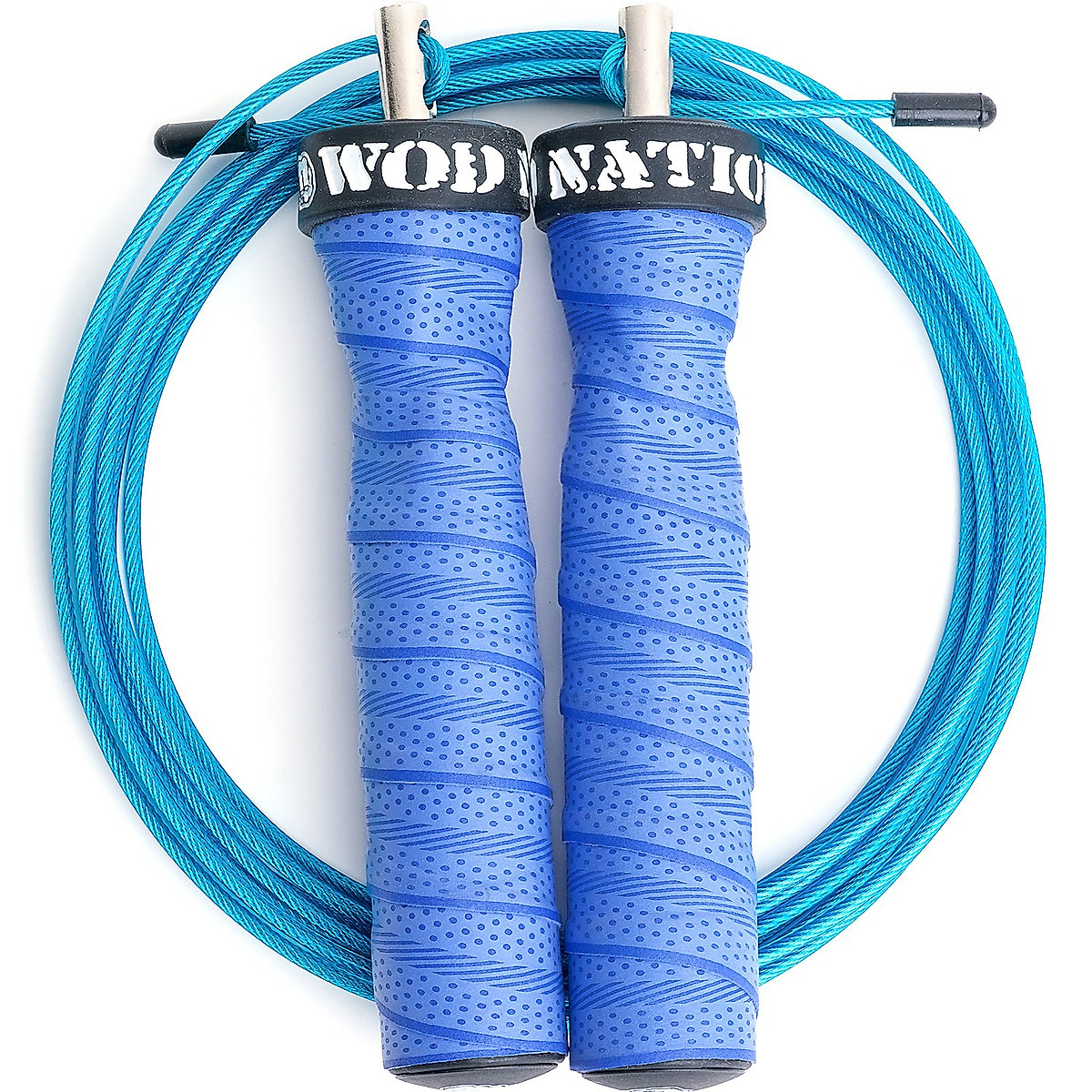 WOD Nation Attack Speed Jump Rope : Adjustable Jumping Ropes : Unique Two Cable Skipping Workout System : One Thick and One Light 11 Foot Cable : Perfect for Double Unders forHiit : Fits Men and Women