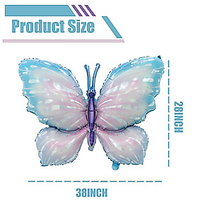 Giant Butterfly Balloon 5 Pcs 40Inch Purple Butterfly Balloons for Butterfly Birthday Decorations Butterfly Party Decorations (Purple)