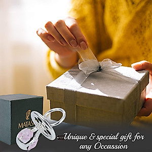 Matahi Silver Plated Crystal Studded Pacifier Ornament with Light Pink Crystals Baby's First Christmas Holiday Ornament and Hanging Pendant - Great Gift for Baby Shower, New Born Baby Gift