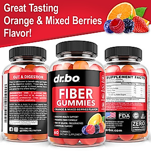 Fiber Gummies for Adults & Kids - Tasty Gummy Prebiotic Fiber Supplement for Max Digestive Gut Health Supplements for Women & Men - Daily Cleanse High Chicory Root Inulin Prebiotics - 60 Fiber Gummies
