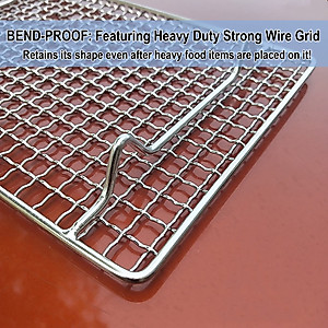 Turbokey Wire Canning Rack Cooling Racks For Baking Oven Safe Small Grid Fits Air Fryer/Stockpot/Instant Pot/Pressure Cooker, Stainless Steel Grill Grate (5.9"x8.7",22x15cm)