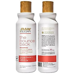 Raw Sugar The Bounce Back Mango Butter + Agave + Carrot Oil Shampoo and Conditioner SET. 18 FL Oz Each Bottle