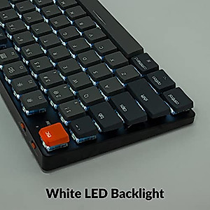 Keychron K5 SE Full Size Layout Ultra-Slim Wireless Bluetooth/Wired USB Mechanical Keyboard with Low-Profile Gateron Blue Switch, 104 Keys White LED Backlit Computer Keyboard for Mac and Windows