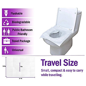 Toilet Seat Covers Paper Flushable (100 Pack | 100 Sheets) - Flushable Paper Toilet Seat Covers for Adults and Kids Potty Training - Travel Accessories for Public Restrooms, Airplane, Camping