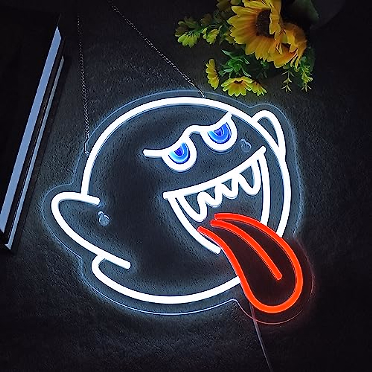 GHOST LED Neon Signs Halloween Beer Bar Club Bedroom Neon Lights for Office Hotel Pub Cafe Wedding Birthday Party Man Cave Night Light Art Wall Lights 13" x 13" Red