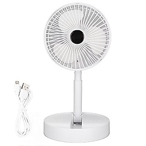 Heayzoki Portable Folding Fan 3 Speed Adjustable Foldable Desk Fan with Rechargeable Battery Oscillating Fan for Home Kitchen Outdoor Camping