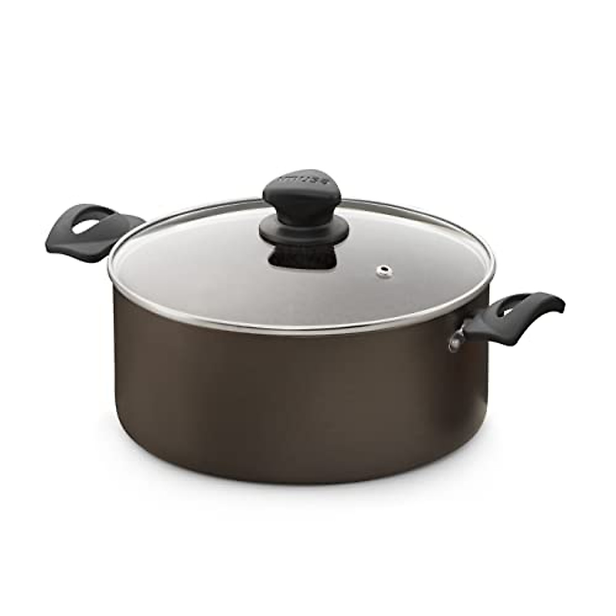 IMUSA USA 5 Quart Talent Master Line Nonstick Dutch Oven with Glass lid & Thermal Signal, Brown, (IMU-20077)