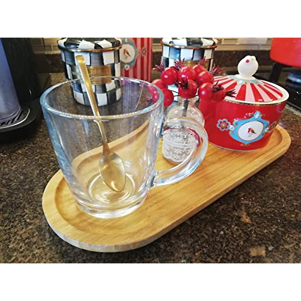 Clear Glass Coffee mugs, 11.5 Ounces- Glass Coffee Cups with Handle, Cappuccino, Espresso, Tea, Latte Cups, Cups for Drinking Hot Beverages, Large Capacity, 2 Pack (Clear)