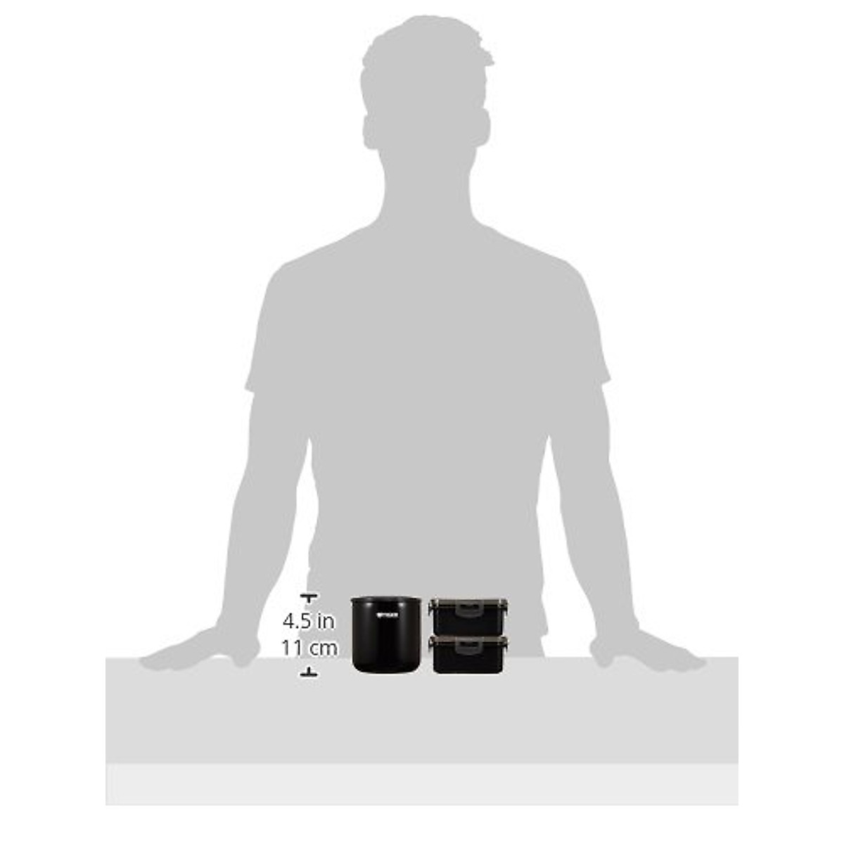 Tiger LWY-T036-K Tiger Thermos Insulated Lunch Box, Stainless Steel Lunch Jar, Rice Bowl, Approx. 1.8 Cups, Tote Bag, Black