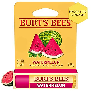 Burt's Bees Watermelon Lip Balm, Lip Moisturizer With Responsibly Sourced Beeswax, Tint-Free, Natural Conditioning Lip Treatment, 1 Tube, 0.15 oz.