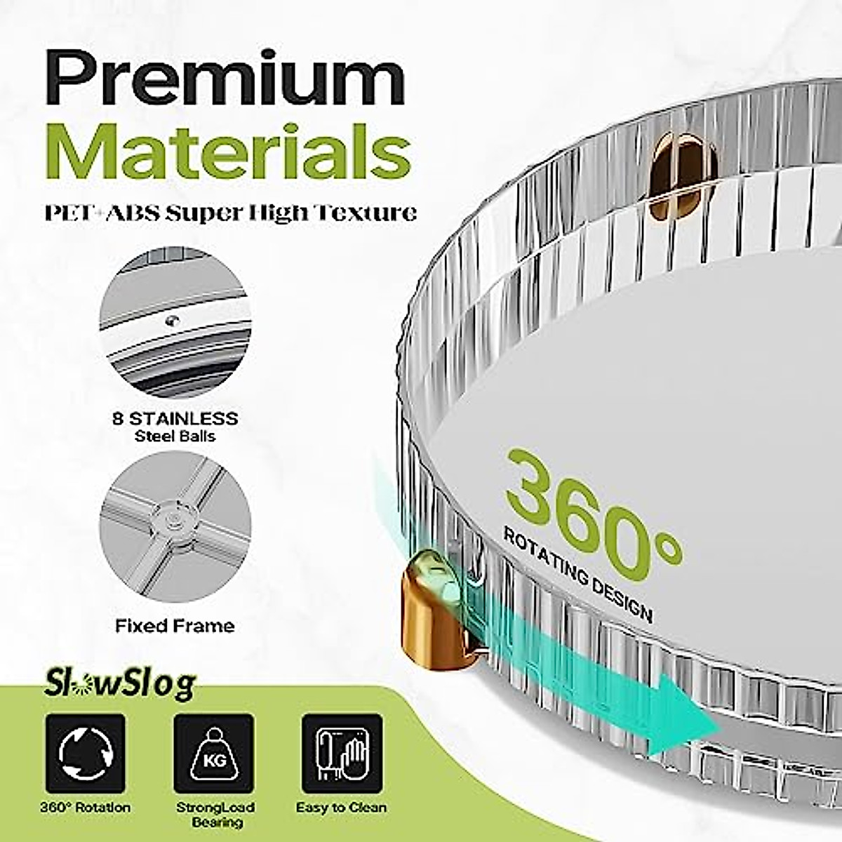 Slow Slog Makeup Perfume Organizer 2 Tier, Lazy Susan Organizer, 360 Degree Rotating Lazy Susan Turntable Cabinet Organizer, Cosmetics and Perfume Organizer for Kitchen, Bathroom…