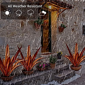 Vexercisehoop Metal Agave Yard Art, Tequila Rustic Garden Sculpture Statue, Metal Agave Plants Outdoor Decor, Agave Metal Plants for Yard, Garden Lawn Ornaments (Red)