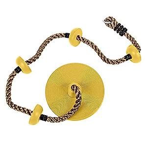 ERRTT gt8-ly Rock Climbing Rope Swing with disc Swing seat Set Rope Ladder Children Outdoor Tree Backyard Playground Swing Suitable for Any Backyard Playground or Outdoor Theater Yellow