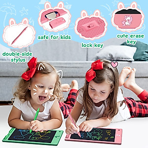 FLUESTON LCD Writing Tablet for Kids,Drawing Tablet for Boys Girls 3 4 5 6 7 8 Year,8.8 Inch 3pcs in 1 Pack Drawing Pad Toy Christmas Birthday Gifts for Toddler,Doodle Board Cute Dinosaur Unicorn