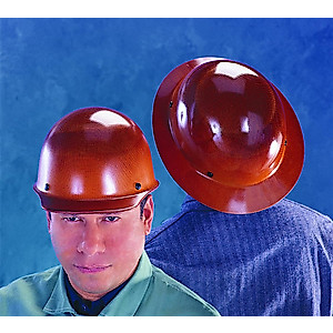 MSA 460409 Skullgard Cap Style Safety Hard Hat with Staz-on Pinlock Suspension, Lamp Bracket and Cord Holder | Made of Phenolic Resin, Radiant Heat Loads up to 350F - Standard Size in Natural Tan