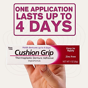 Cushion Grip Thermoplastic Denture Adhesive, 1 oz (Pack of 3)