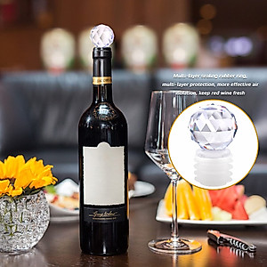 10Pcs Unique Bottle Stopper Decorative Wine Stoppers With Glass Ball Mini Glass Bottle Stopper Acrylic Clear With Airtight Silicone For Wine,Beverages,Soda,Champagne,Liquors,Oils