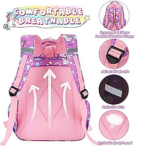 SAMIT Unicorn Backpack for Girls and Boys with Lunch Box Kids Backpack School Backapack for Kindergarten Elementary