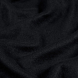 Sweatshirt Fleece Stretch Black, Fabric by the Yard