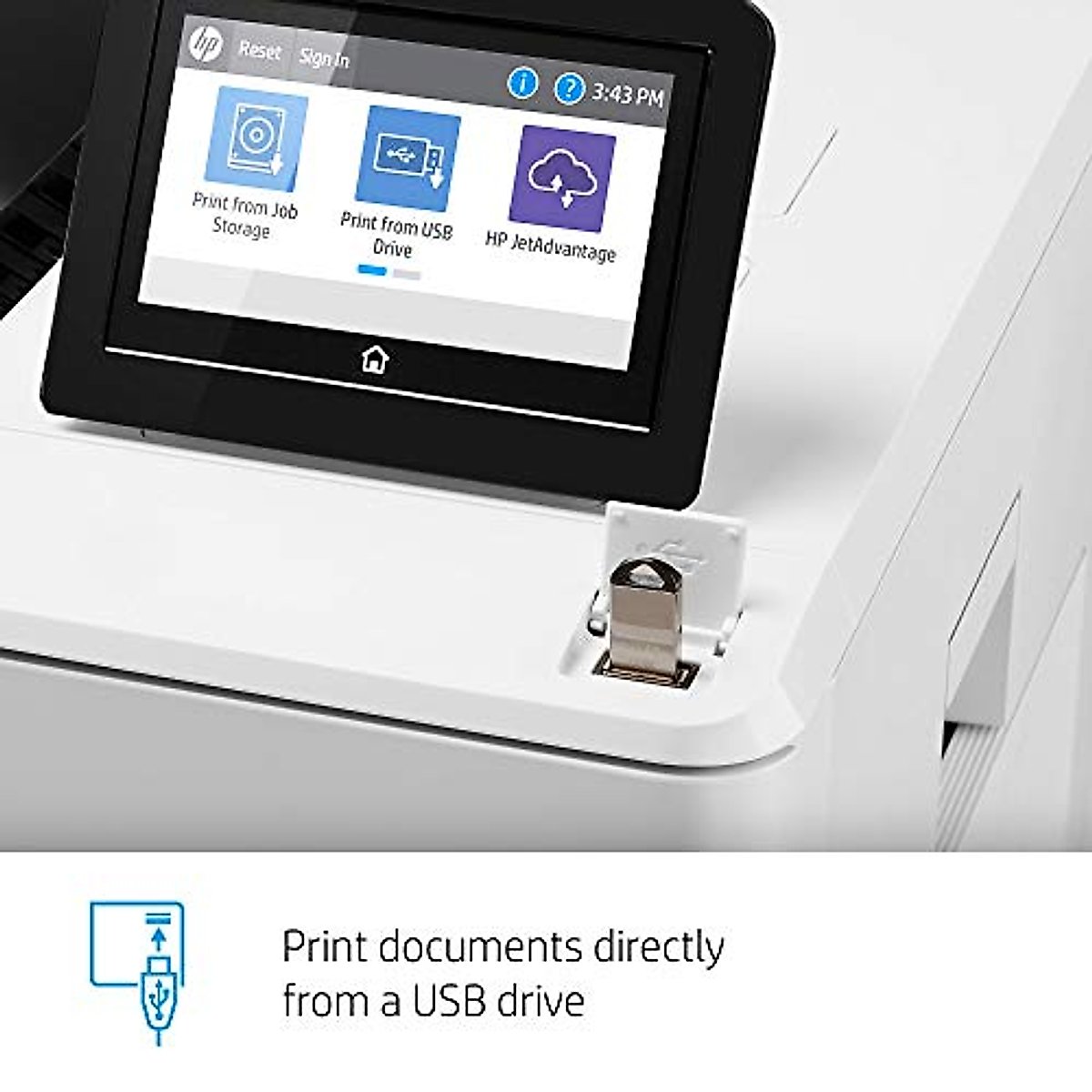 HP Color LaserJet Enterprise M653dn Printer with Duplex Printing (J8A04A)