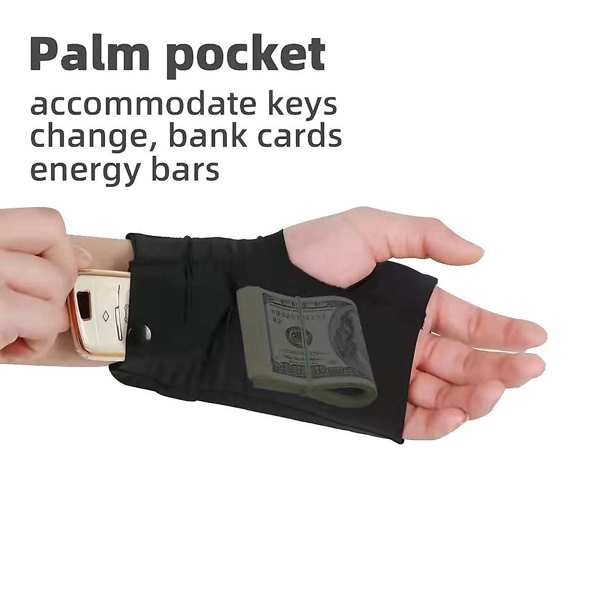 ZYWSK Wrist Cell Phone Holder for Running, Phone Armbands, Wrist Wallet for Men and Women, iPhone Armbands, Wrist Strap, Running Band for Workout, Outdoor, Sports, Small Items (M)