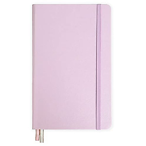 Minimalism Art, Premium Hard Cover Notebook Journal, Classic 5" x 8.3", 122 Numbered Pages, Gusseted Pocket, Ribbon Bookmark, Extra Thick Ink-Proof Paper 120gsm, San Francisco (Dotted, Pink)