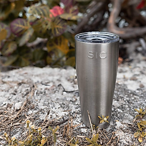 Seriously Ice Cold SIC 30oz Insulated Travel Tumbler Mug, Premium Double Wall Stainless Steel, Leak Proof BPA Free Lid (Stainless Steel)