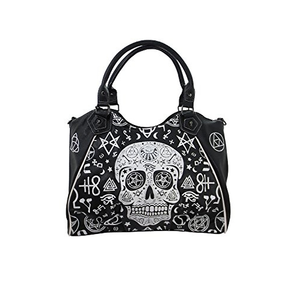 LOst Queen Gothic Rockabilly Skull Pentagram Shoulder Bag - Purse