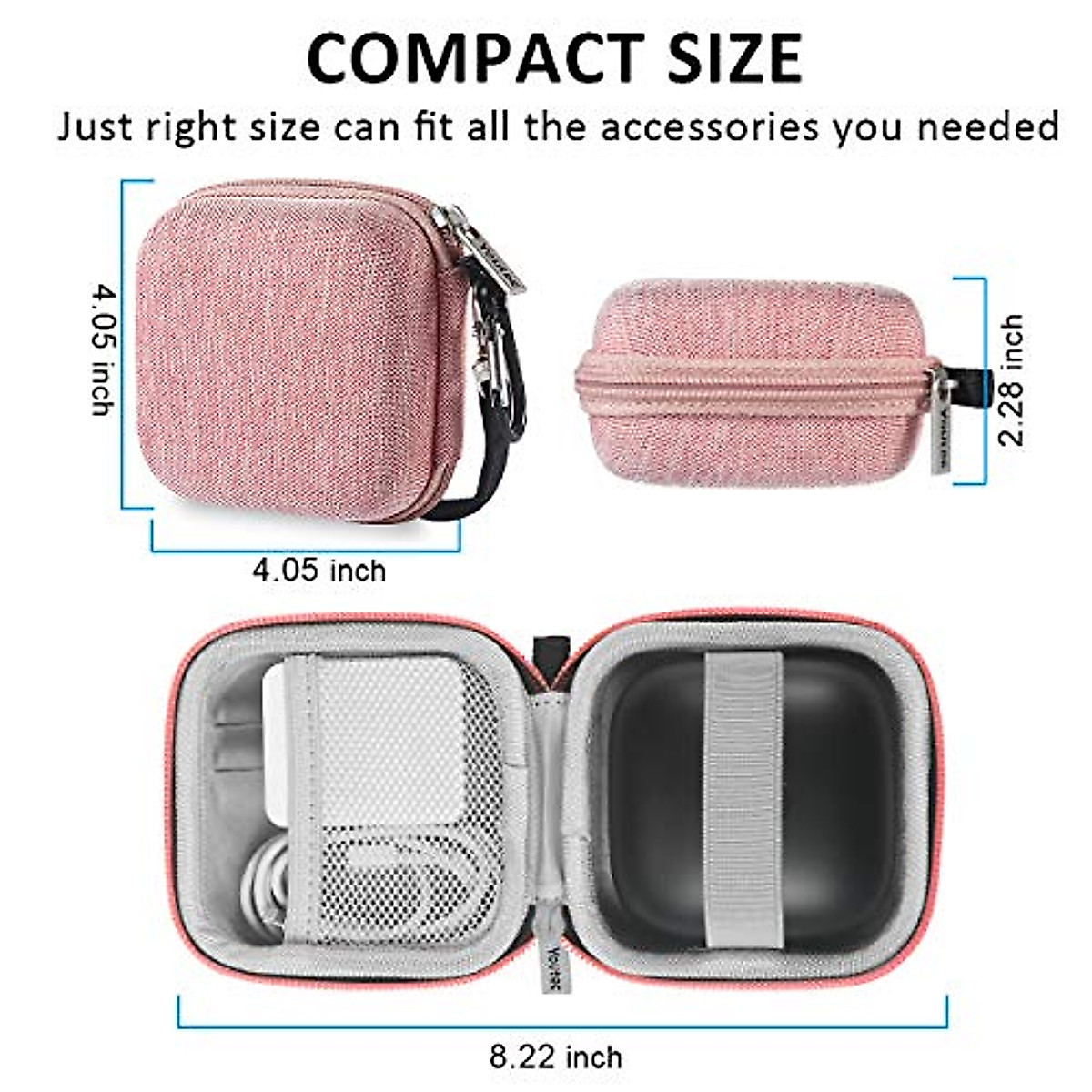 Youtec Compatible with Powerbeats pro Case Cover, Hard Travel Protective Carrying Storage Cover Case Nylon Accessories Bag Women Men with Lanyard + Carabiner Compatible with Power Beats Pro