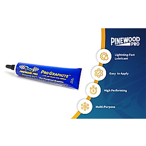 Pinewood Pro PRO Graphite: Dry Graphite Lubricant Blended with Molybdenum in an Easy-Squeeze Tube for use on Pinewood Derby car axles | Increase Your Speed by reducing Friction!